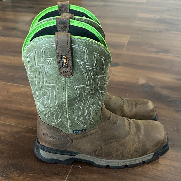 Ariat | Shoes | Ariat Brown And Green Rebar Flex Western Waterproof ...
